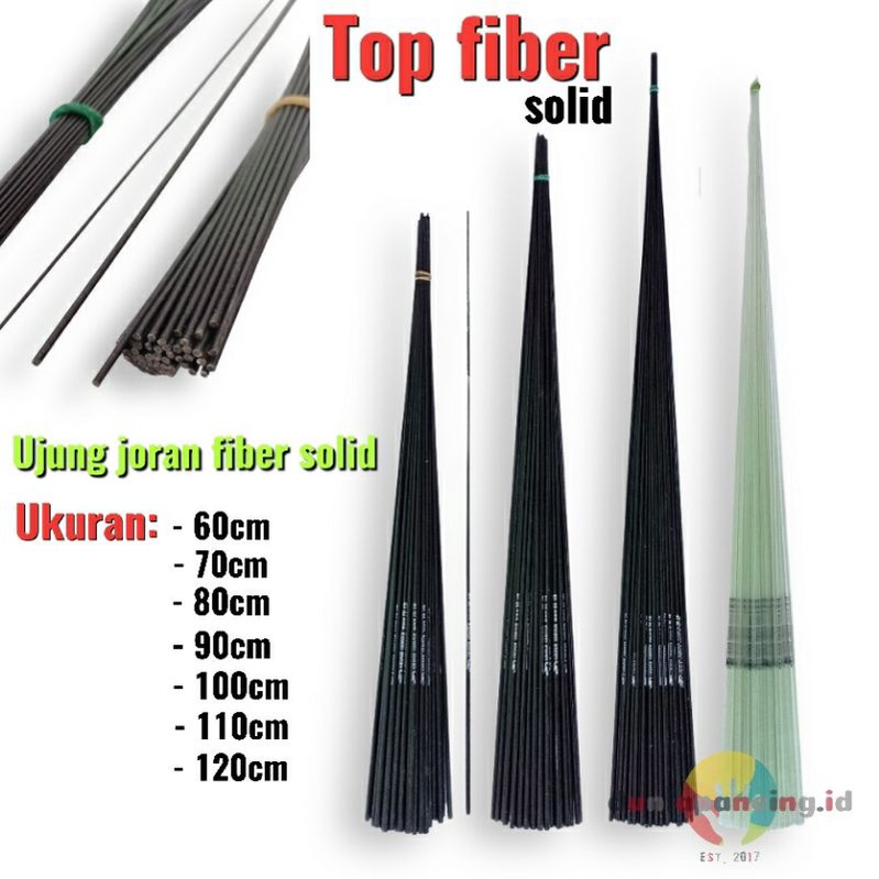Jual Ujung joran top section bahan fiber solid panjang 60 70 80 90 100 ...