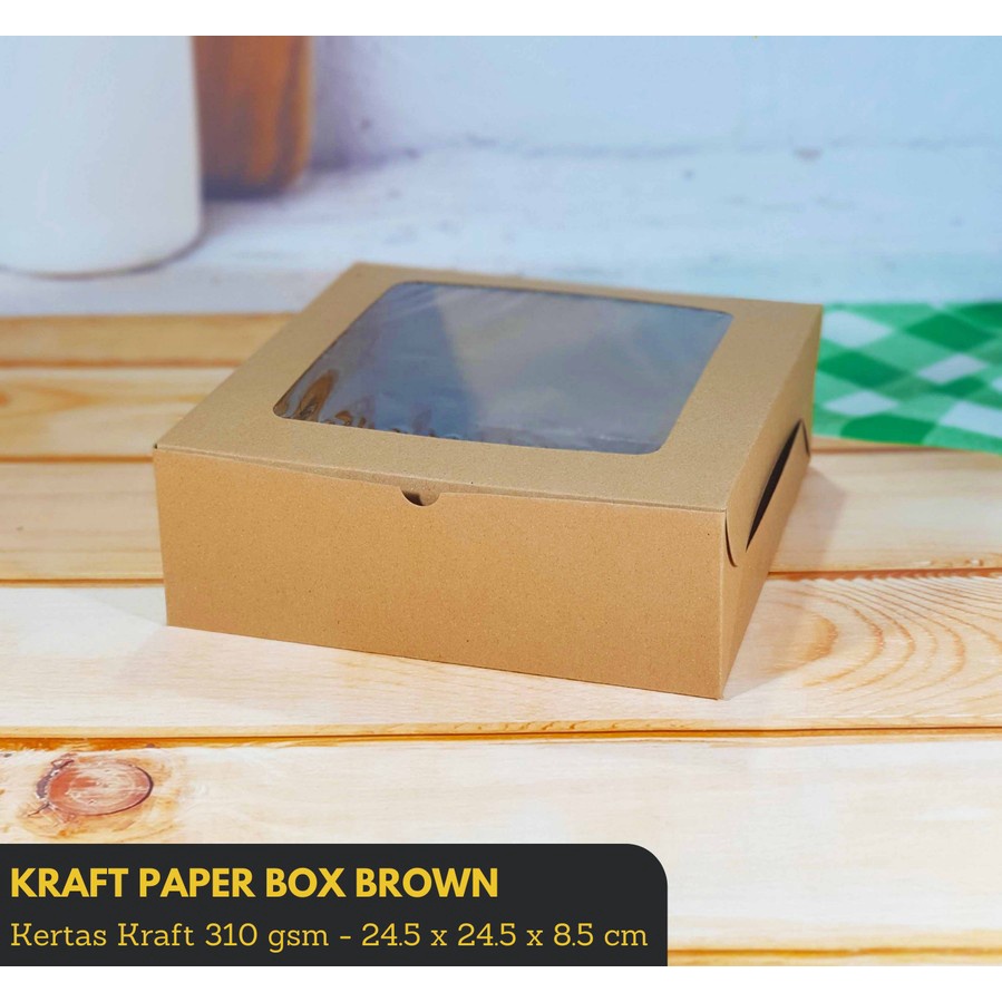 Jual Box Kertas Kraft Paper Mika Kotak Kue Dus Roti Laminasi 25 x 25 x ...