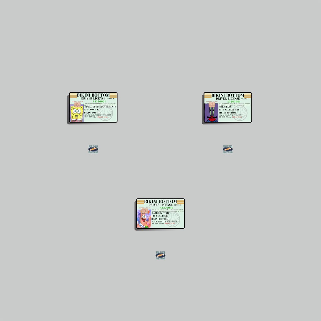 Jual Rein Cards Spongebob Driver License Series (Skin / Sticker ATM dan ...