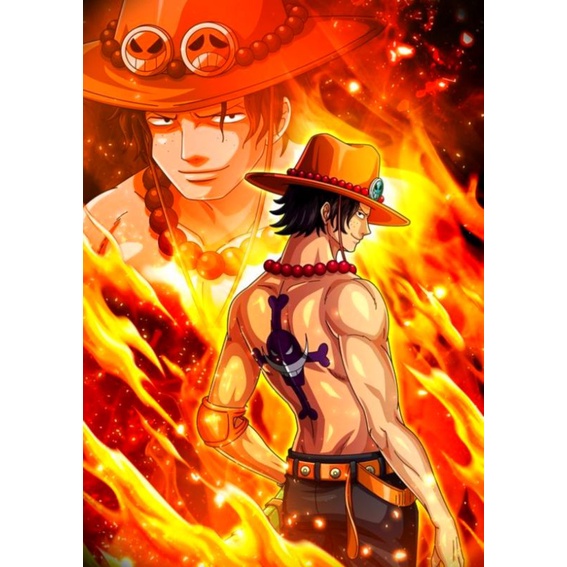 Jual Poster anime One Piece Ace tinju api | Shopee Indonesia