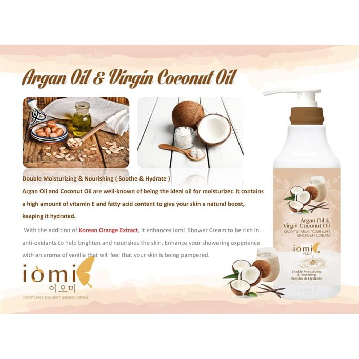 Jual ( IOMI ) Iomi Shower Cream Goats Milk Yoghurt Argan Oil & Coconut ...