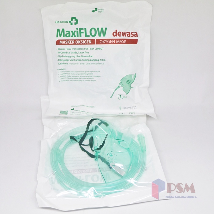 Jual Maxiflow Masker O2 Oksigen Dewasa Besmed / Sungkup Oxygen Onemed ...