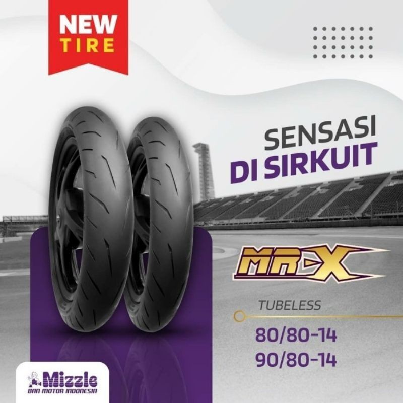 Jual BAN MIZZLE MR-X FOR RACING SOFT COMPOUND 90/80-14 80/80-14 ...
