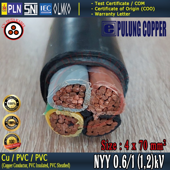 Jual Kabel NYY 4x70 mm2 PULUNG COPPER /4 x 70 mm2/4x70mm2/4x70 mm/4x70mm | Shopee Indonesia