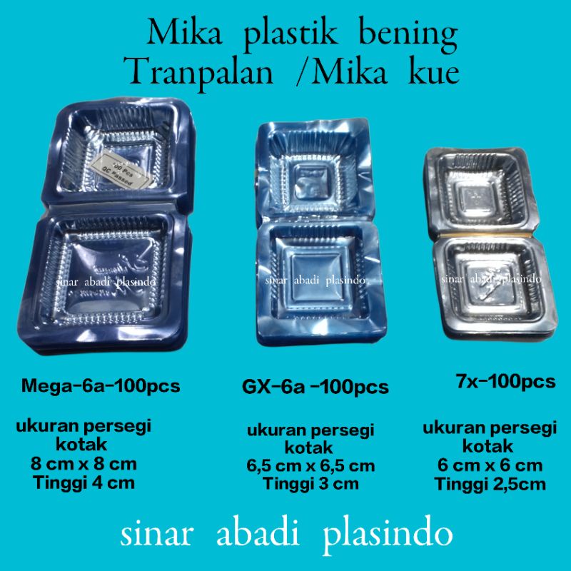 Jual Plastik Mika kue uk 6A -6a-7x,(isi 100pcs),kotak plastik, tempat ...