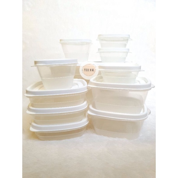 Jual White Food Container / Kotak Penyimpanan Makanan Putih Set 11 pcs ...