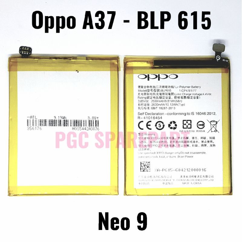 Jual Original Baterai Oppo BLP615 Oppo A37 - BLP 615 Neo 9 Batre Batere ...
