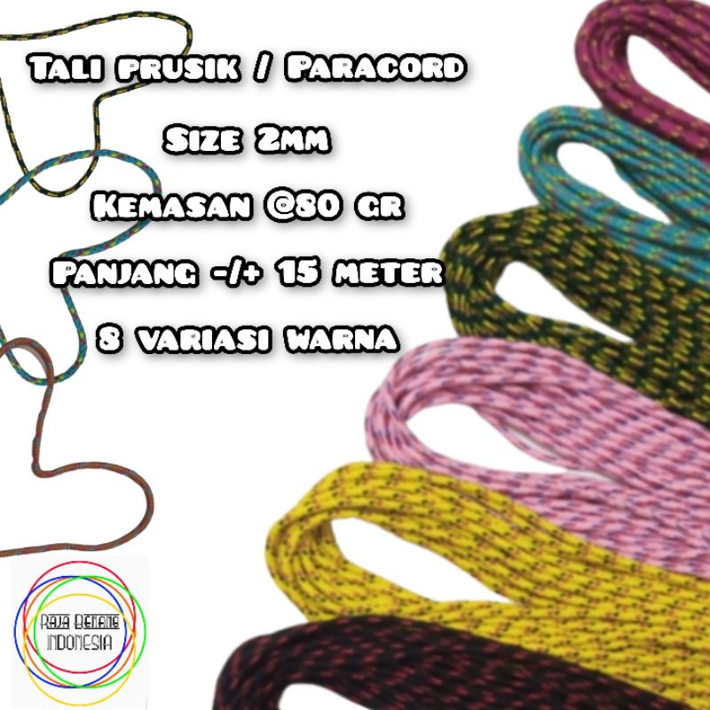 Jual Tali Prusik/ Tali camping / Tali serbaguna UK 2mm berat @ 80 gram ...