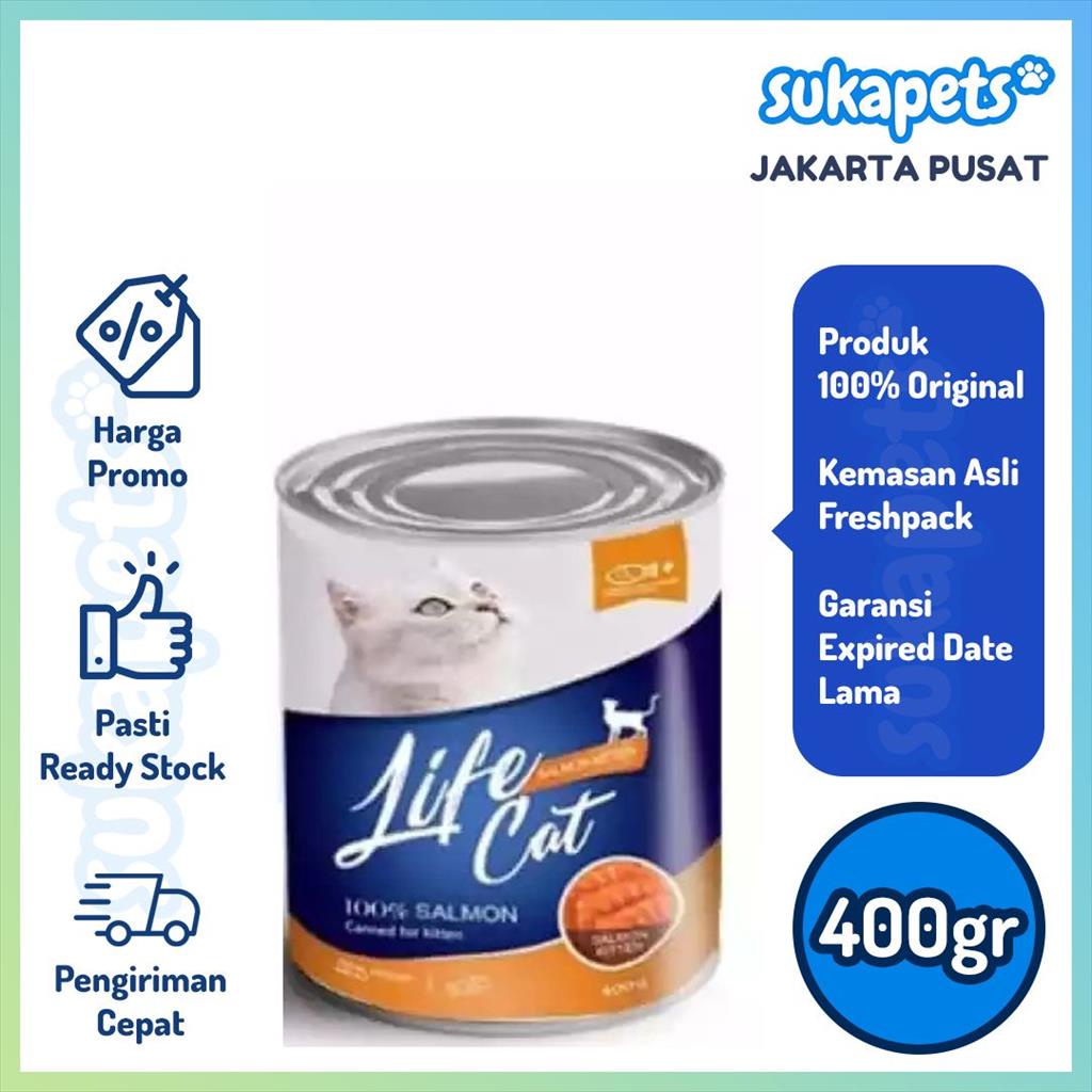 Jual Life Cat Can Kitten Salmon Makanan Kucing Basah 400gr | Shopee ...
