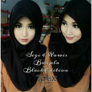 Jual SEGIEMPAT RAWIS / JILBAB TYREX (HITAM) / KERUDUNG / HIJAB | Shopee ...