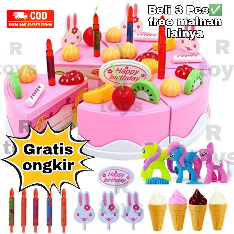 Jual ( BISA COD ) MAINAN KUE POTONG ULANG TAHUN ICE CREAM DAN KUDA PONY ...