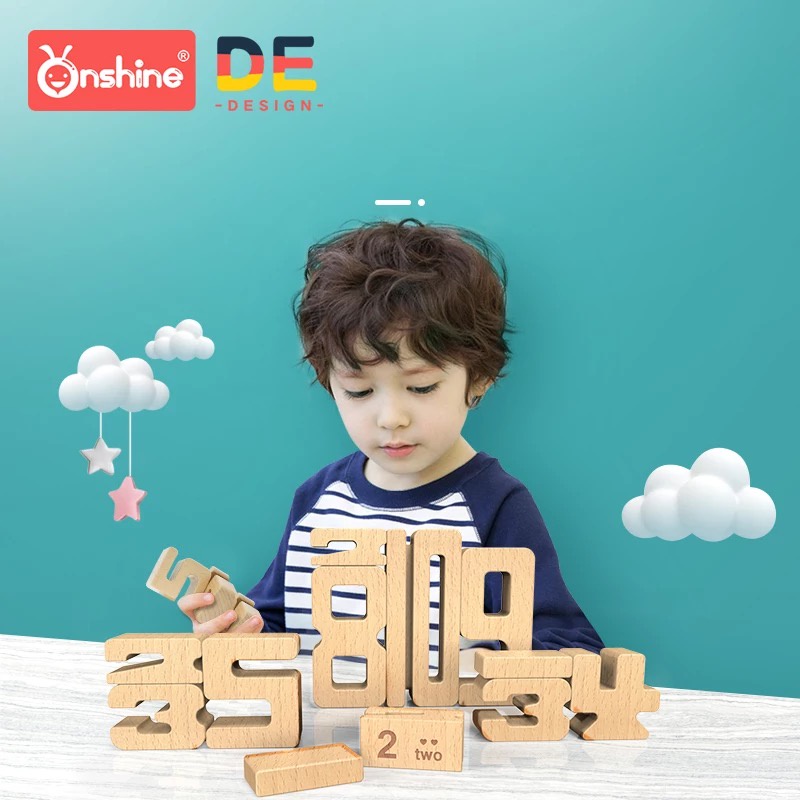 Jual Onshine Wooden Number Block mainan edukasi balok angka matematika ...