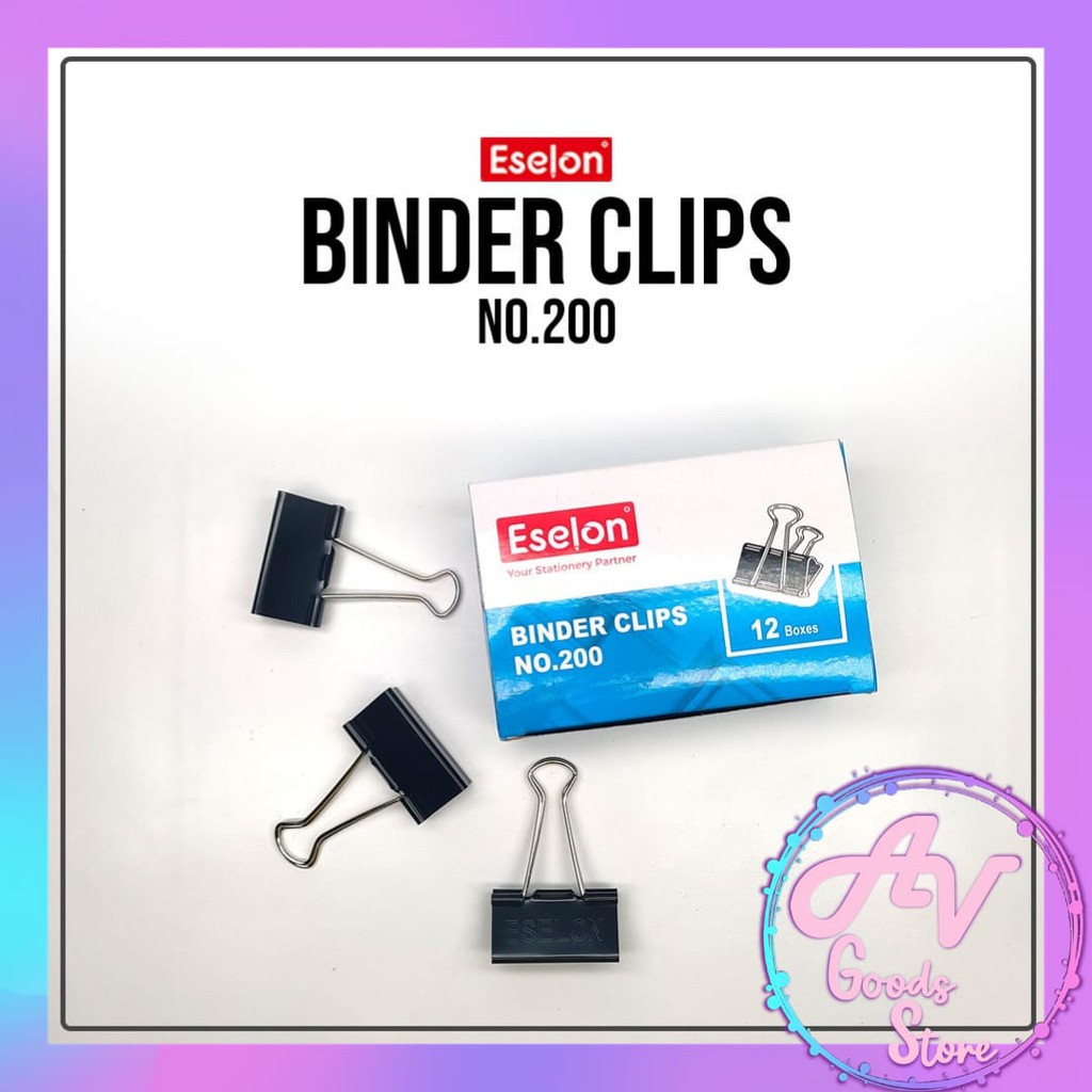 Jual klip kertas / binder clip 12pcs / paper clip / double clip 41mm no ...
