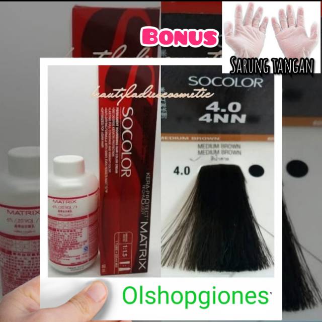 Jual Matrix Socolor 4.0 + oxydant campuran cat rambut Hair Color tutup ...