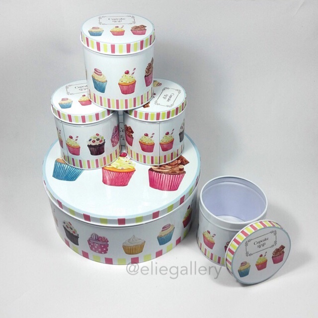 Jual Box Kaleng Bundar (1 set 5 pcs) | Shopee Indonesia