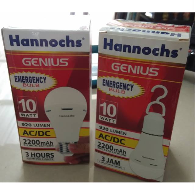 Jual Lampu LED hannochs genius emergency / magic ac dc 10w 10 watt ...