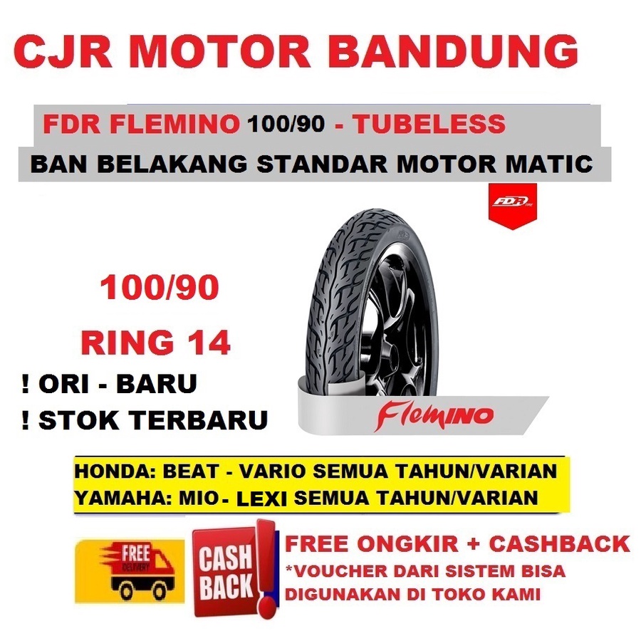 Jual Ban HARIAN FDR FLEMINO 100/90 ring 14 ban TUBELESS motor LEXI ...