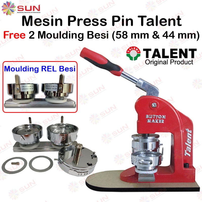 Jual MESIN PRESS PIN TALENT 2 MOULDING 44 & 58 MM | Shopee Indonesia