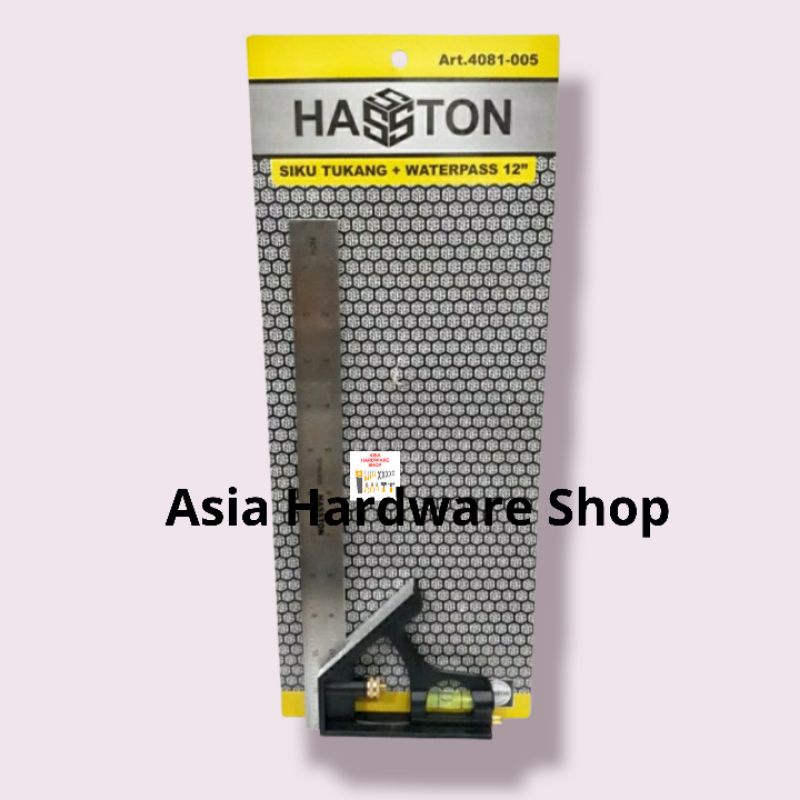 Jual HASSTON Penggaris Siku L Waterpass Kombinasi 12" Inchi 4081-005 ...