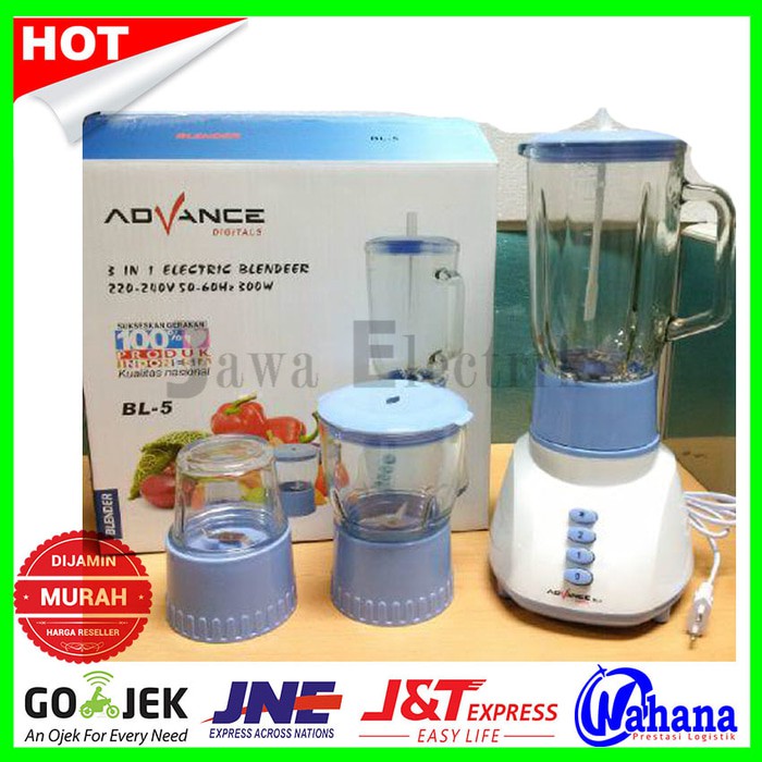 Jual Advance Blender Jus 3 in 1 kaca BL-5- biru Ukuran Besar bisa gojek ...