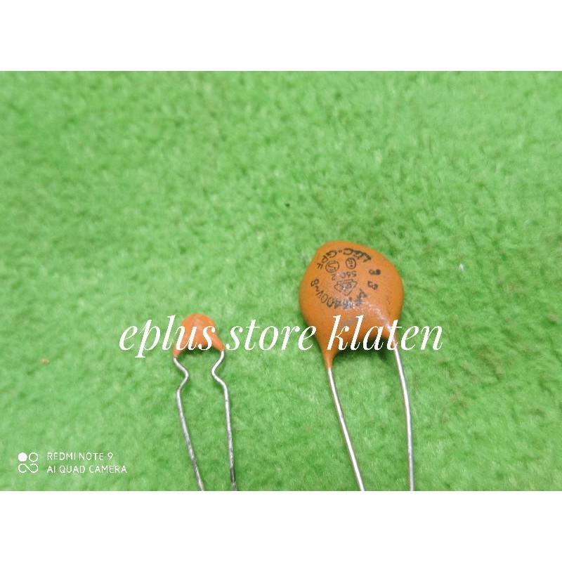 Jual kapasitor keramik coklat 33pf 400v capacitor npo high voltage hv ...