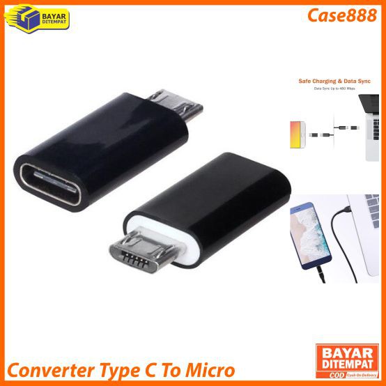 Jual Converter Adapter female Type C to Micro USB Male | Shopee Indonesia