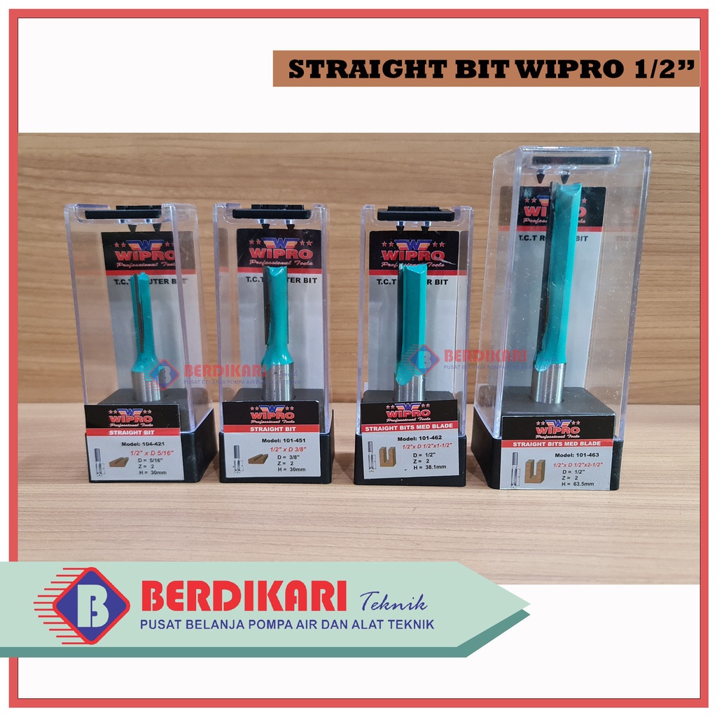 Jual Straight Bits Mata Profil Router Trimmer Kayu Wipro 2 Flute Pisau ...
