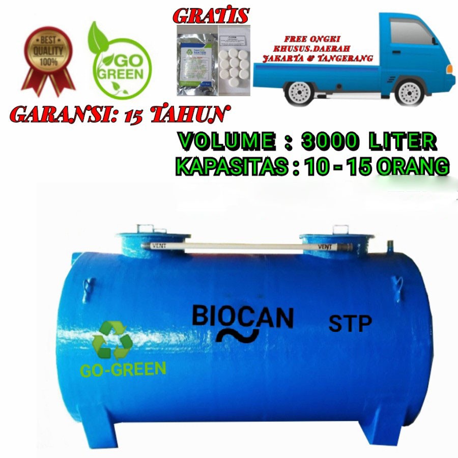 Jual Septic Tank Bio Biotech 3000 Liter BIOTANK BIOFILTER BIOFIL STP ...