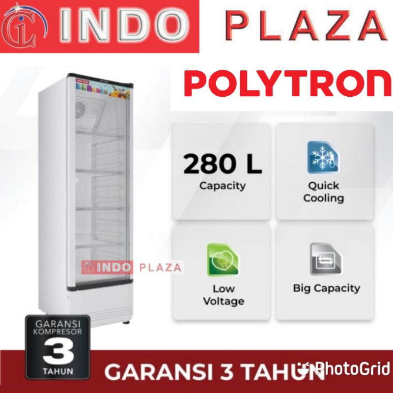 Jual SHOWCASE POLYTRON SCN-230L 280 Liter Fast cool | Shopee Indonesia