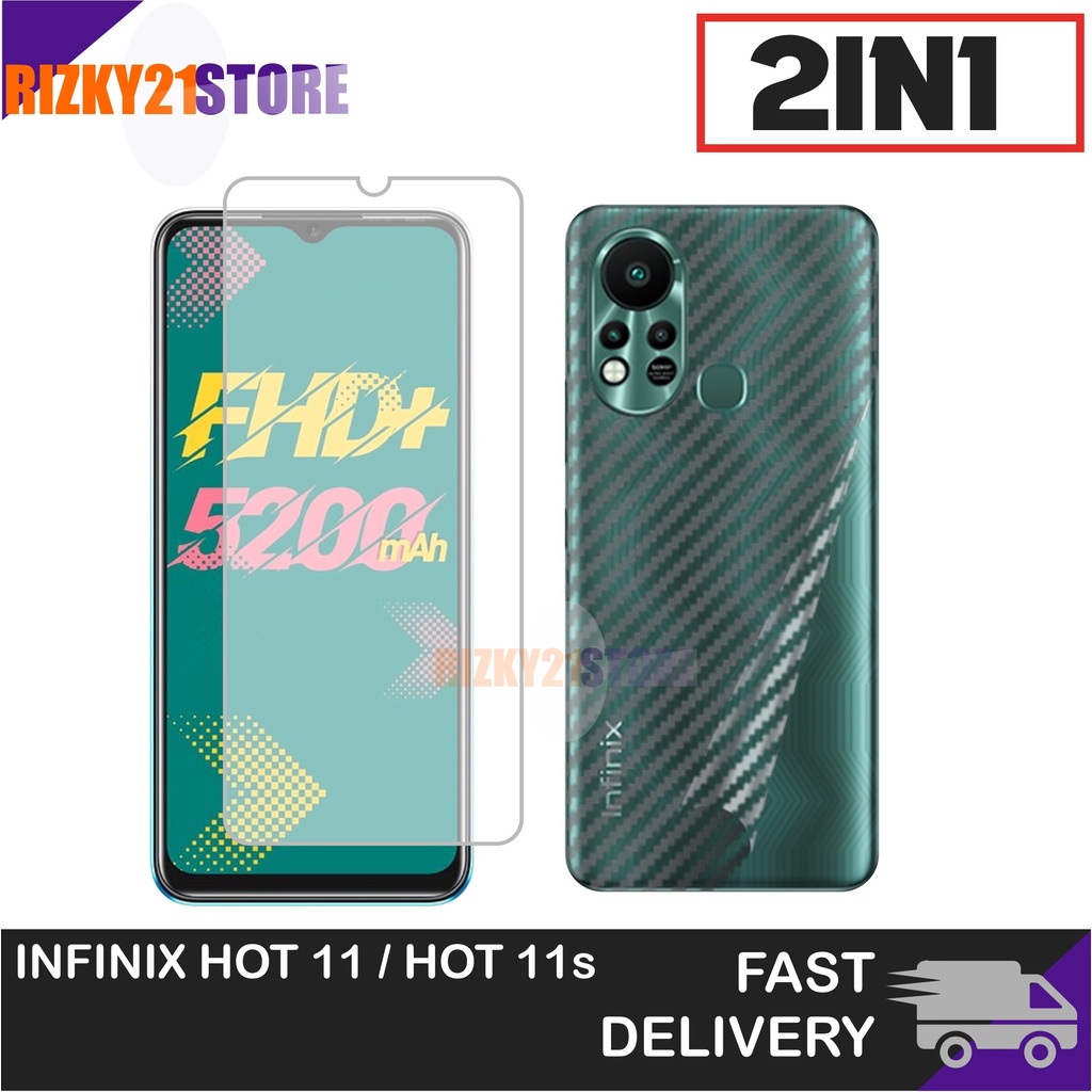 Jual Paket Infinix Hot 11 / Hot 11s Temperred Glass Layar Dan SKin ...