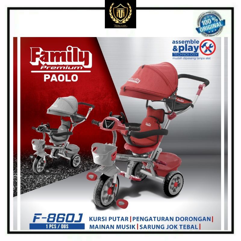Jual New!! Sepeda roda 3 Anak Keren Family paolo F-860J | Shopee Indonesia