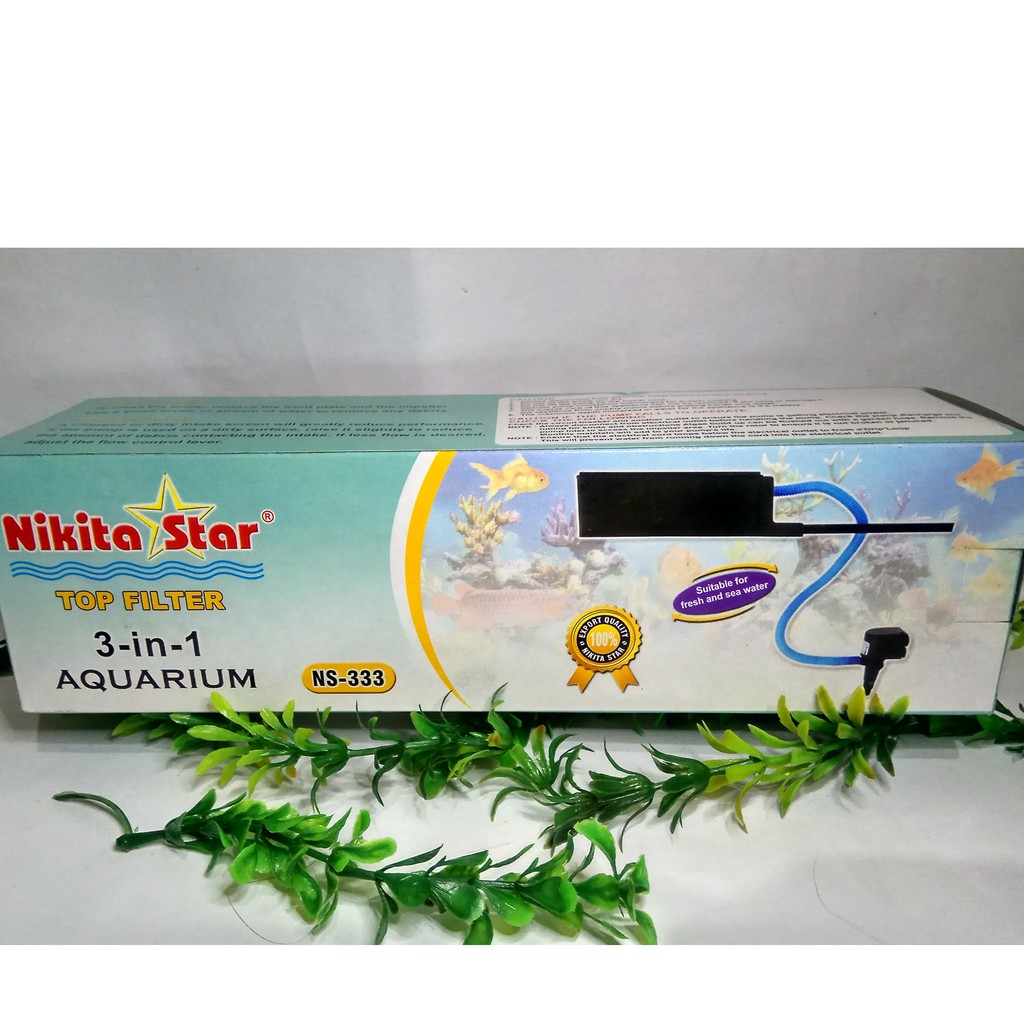 Jual TOP FILTER ATAS AQUARIUM TOP STAR 3 IN 1 NIKITA STAR 333/POMPA ...