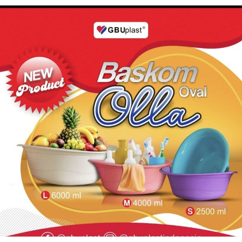 Jual DSO 95 - Baskom Tebal Oval Olla S 2500 ml {30 x 25 x 10 cm ...