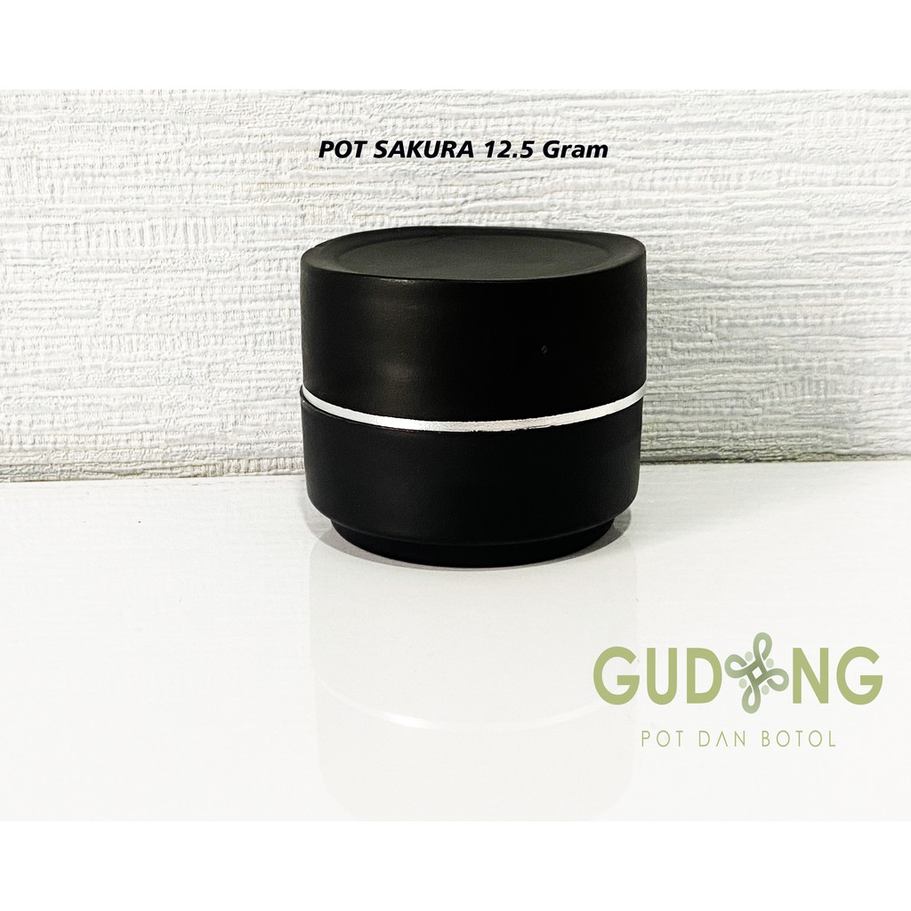 Jual Pot Cream Sakura 12,5gr Hitam Full LIST SILVER (Kemasan isi 50 Pcs ...