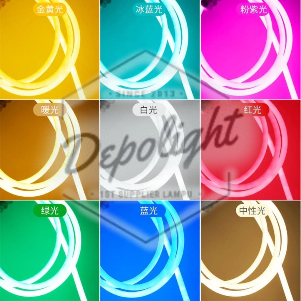 Jual Lampu Neon Flex bulat paket 5m 10m waterproof nyala Full Body ...
