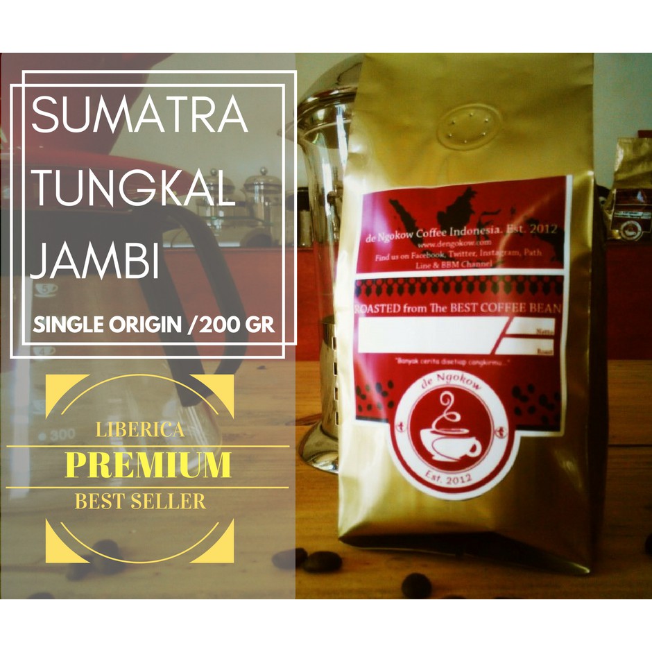 Jual Kopi Liberika Tungkal Jambi, 200 gr Premium Coffee Beans by de ...