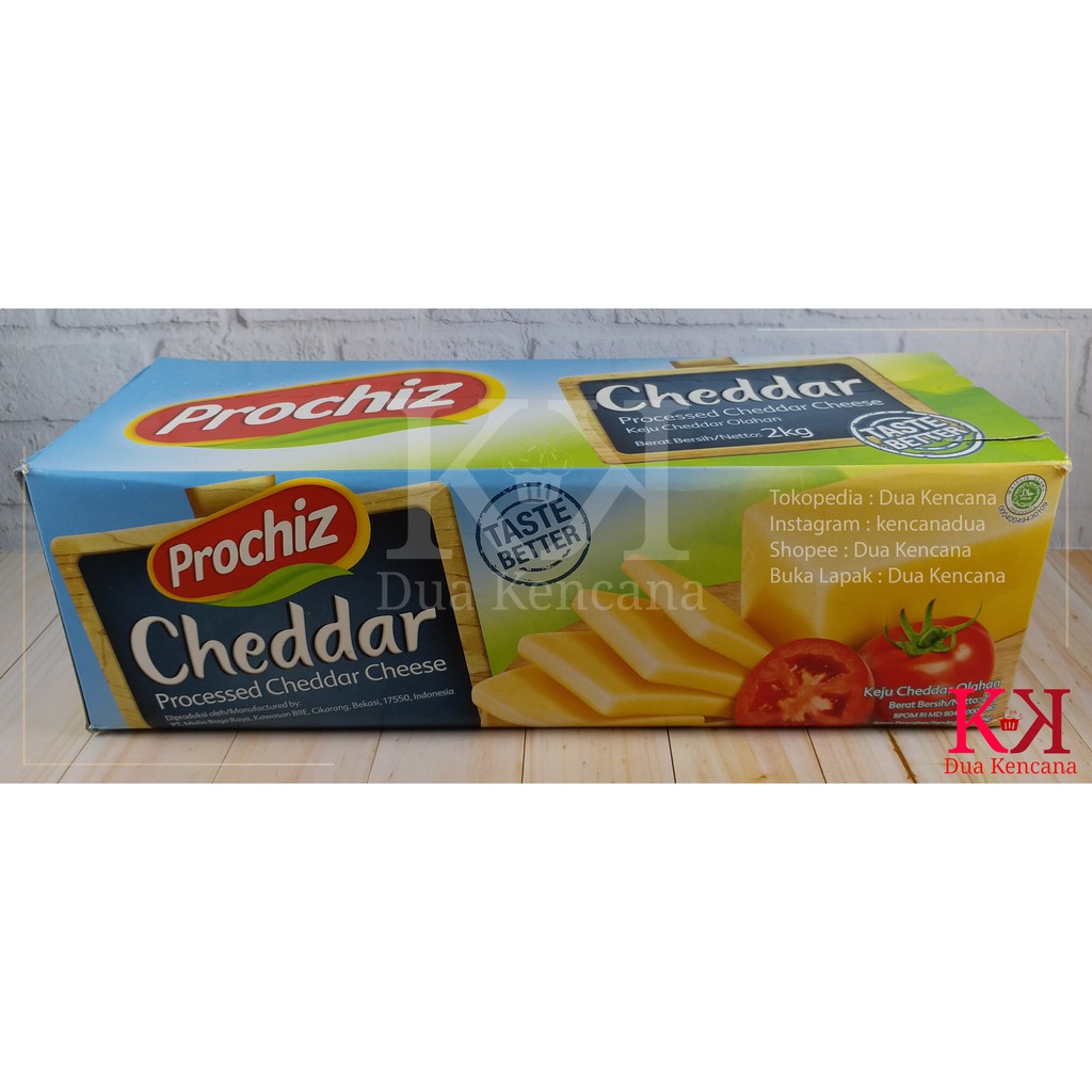 Jual Cheese Keju Cheddar Prochiz Premium 2 KG Block Cheese | Shopee ...