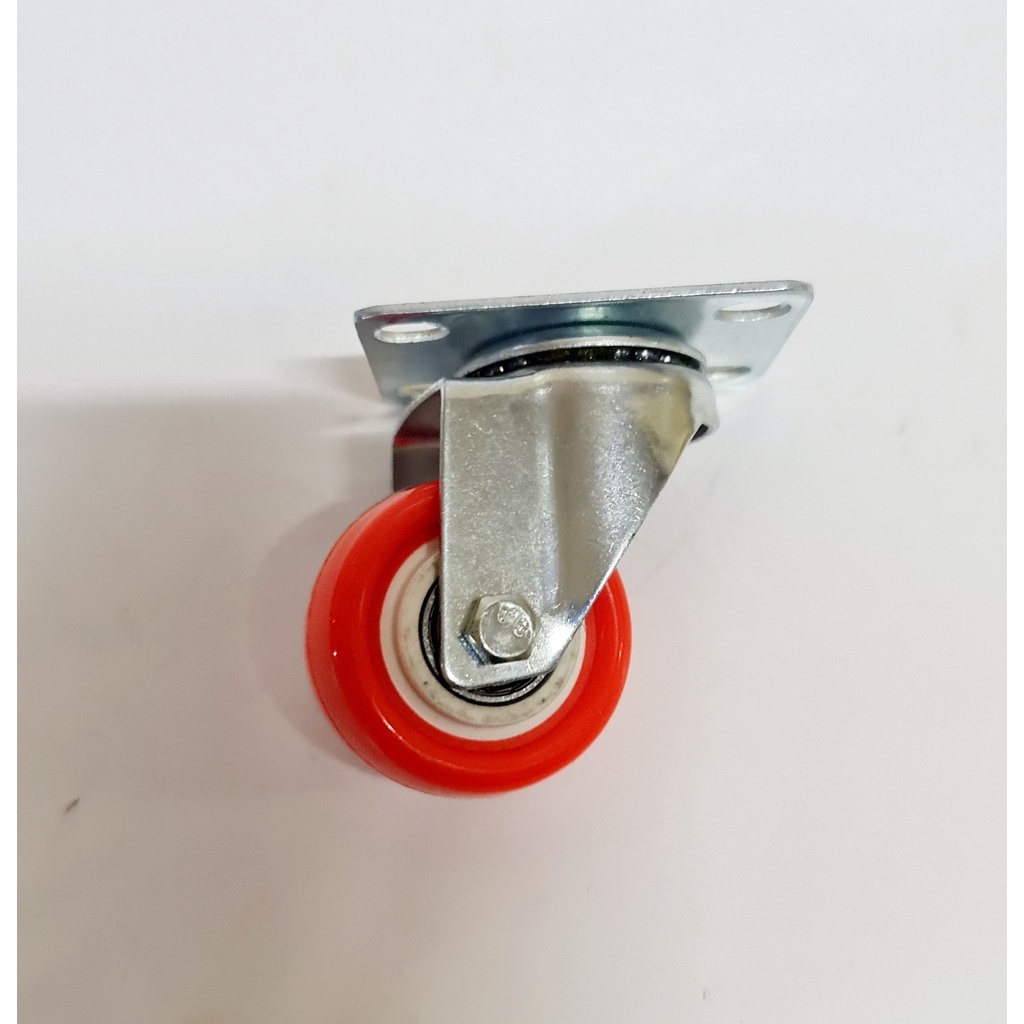 Jual roda furniture 1,5 inch tinggi roda 6 cm pu merah taiwan (putar ...