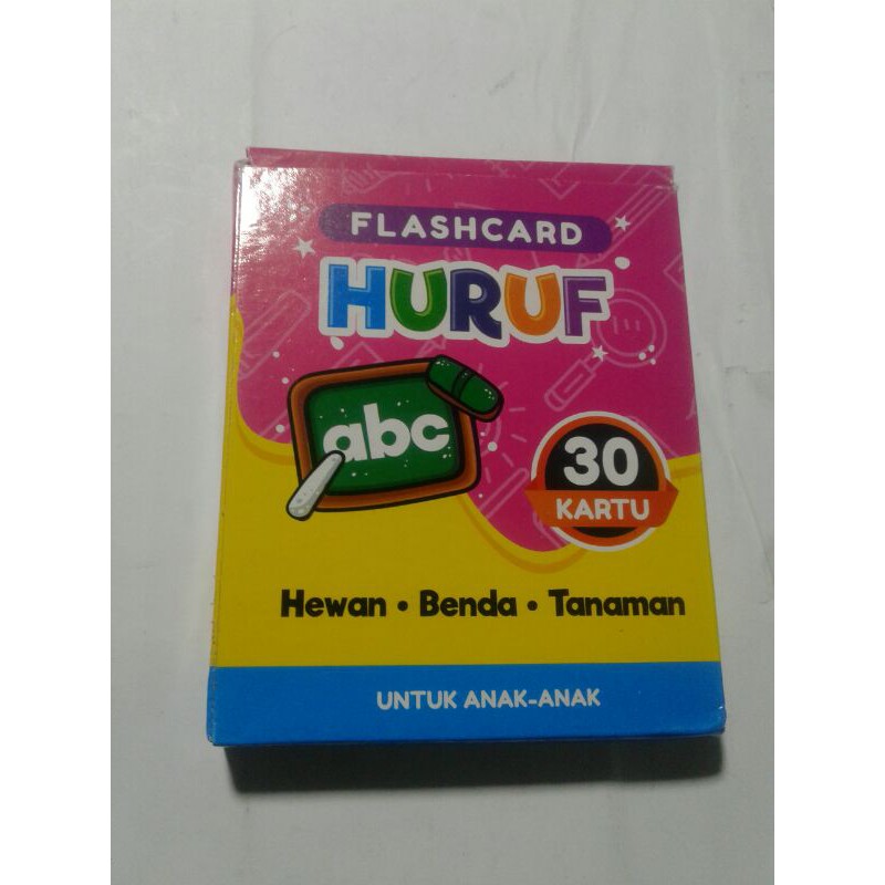 Jual flash card HURUF untuk anak anak plus hewan benda tanaman LM ...