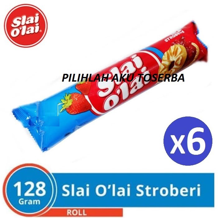 Jual Biskuit Slai O'lai Strawberry Roll / Slai Olai Stroberi Roll 128 ...