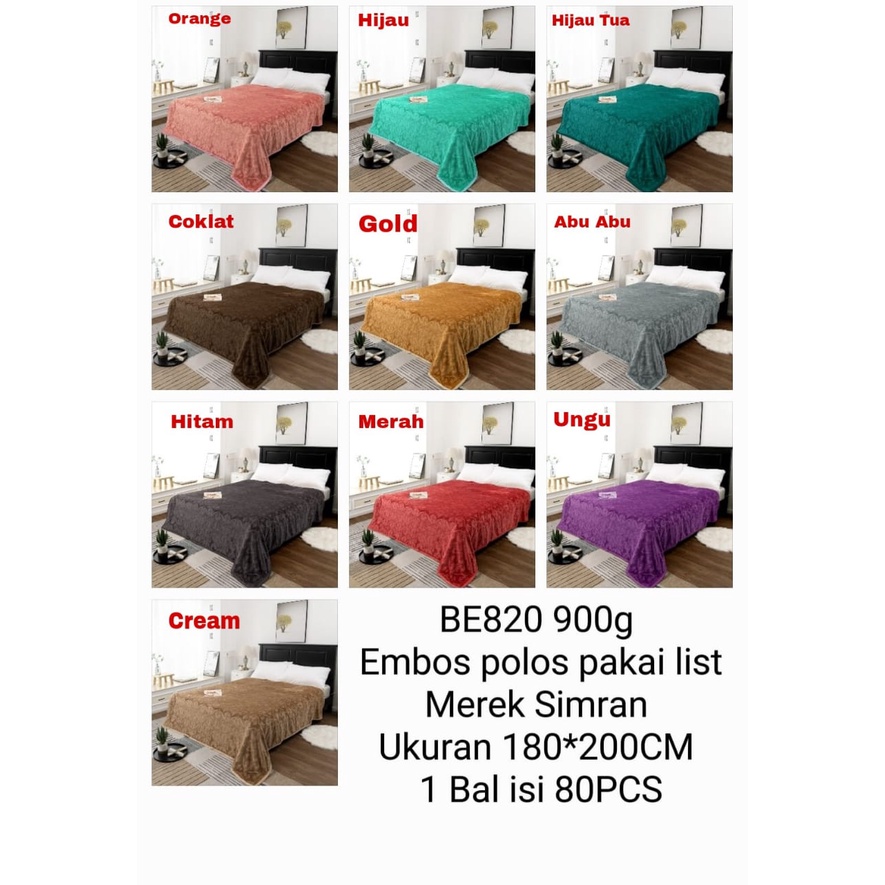 Jual Ss Selimut Polos Embos Import Impor 180x200 cm Halus Murah ...
