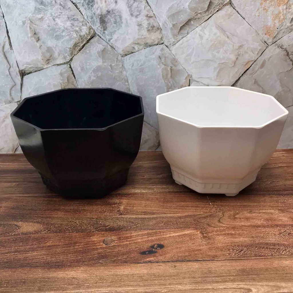 Jual Pot Bunga Plastik Bentuk Segi Delapan Tinggi 11.5 cm Diameter 17.5 ...