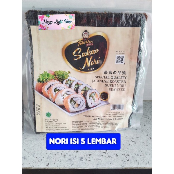 Jual paket nori sushi 5 lembar + bambu 1 penggulung bambu sushi seaweed rumput laut sushi bento ...