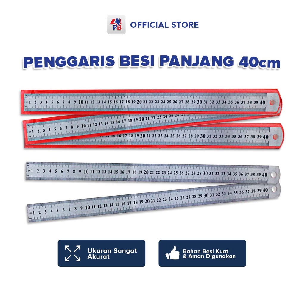 Jual Penggaris Panjang Besi 40 Centimeter Stainless Steel Ruler 16 ...