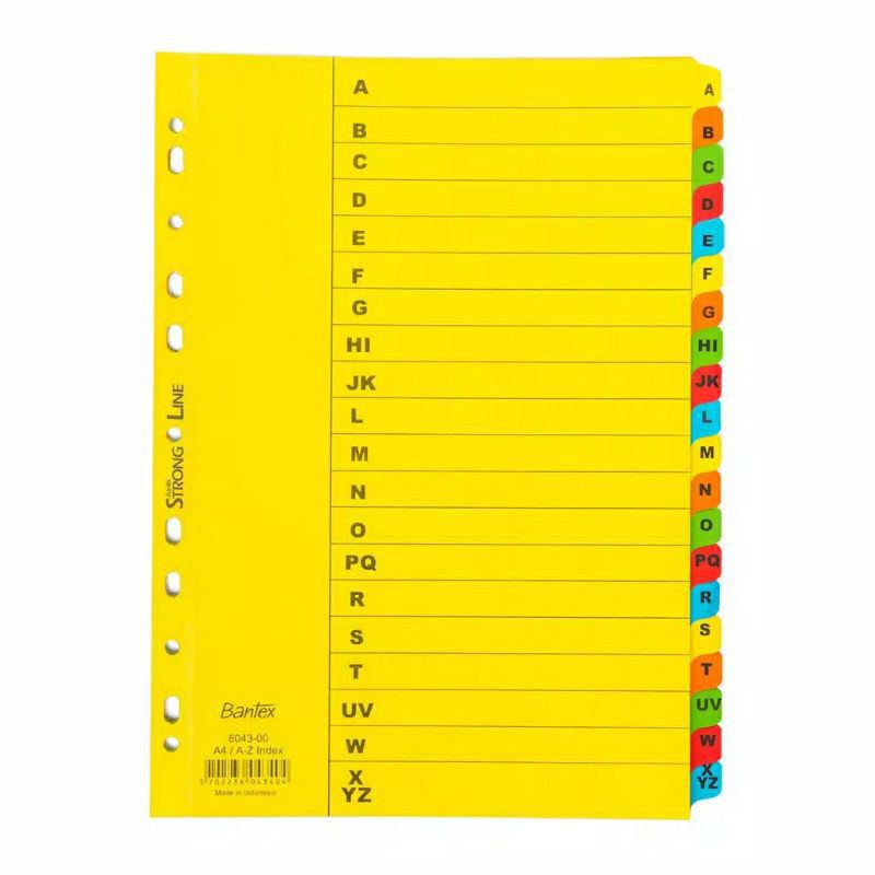 Jual Bantex Pembatas Binder Divider A4 20 Lembar Index Alphabet ...