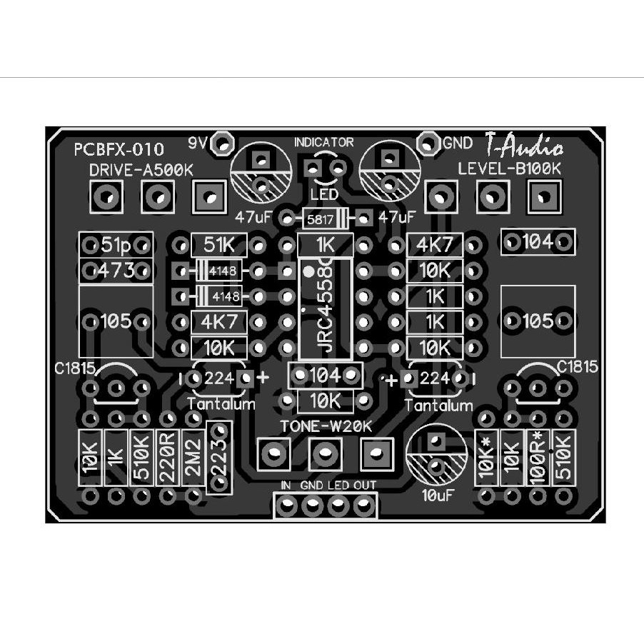 Jual T-Audio PCBFX-010 Based On Ibanez Tube Screamer TS808 TS9 PCB ...