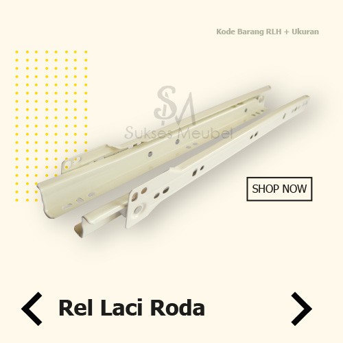 Jual RLH - 500 REL LACI RODA HUBEN 50CM SINGLE TRACK PUTIH SOFT ROLLER ...