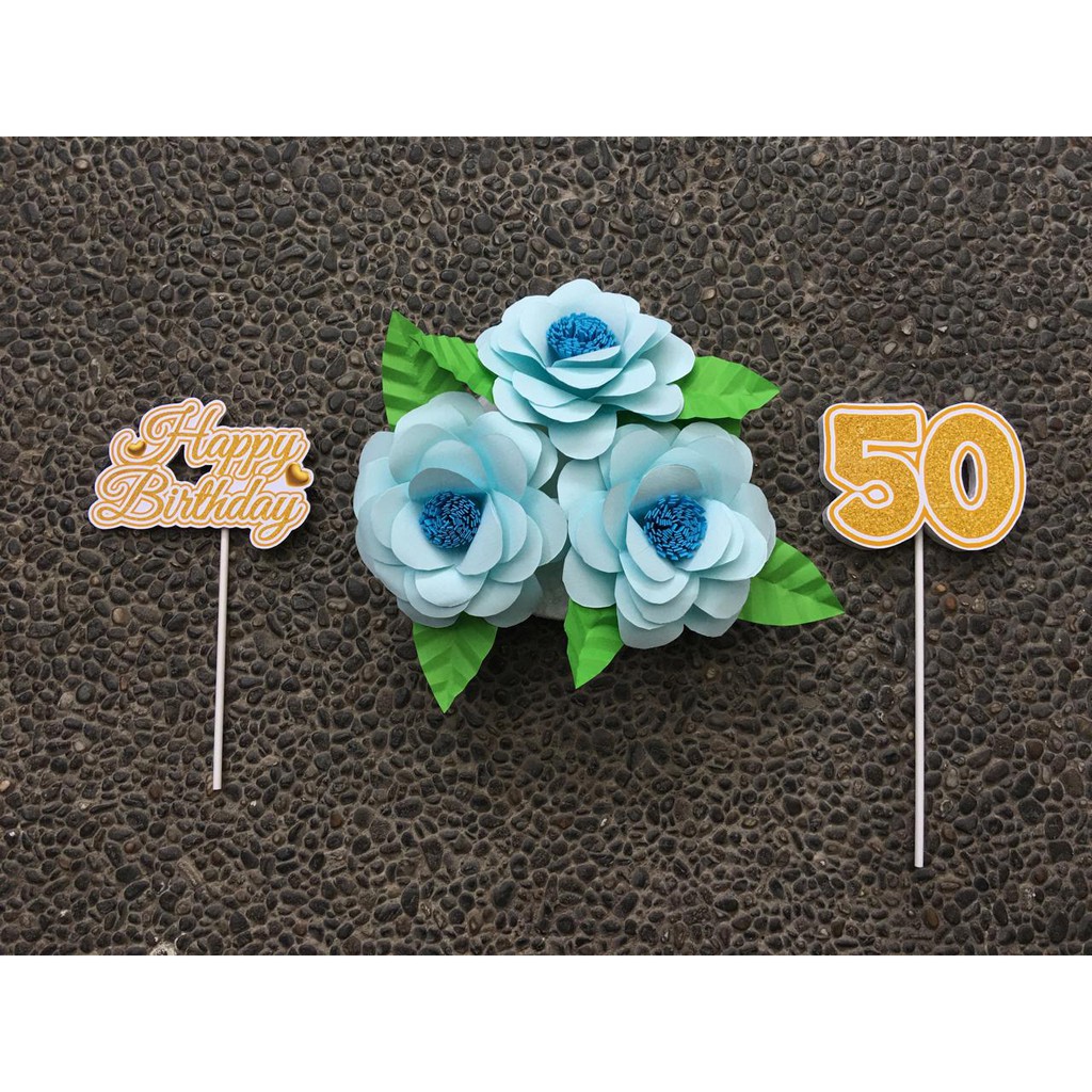Jual Topper BUNGA set utk hiasan cake atau lainnya | Shopee Indonesia