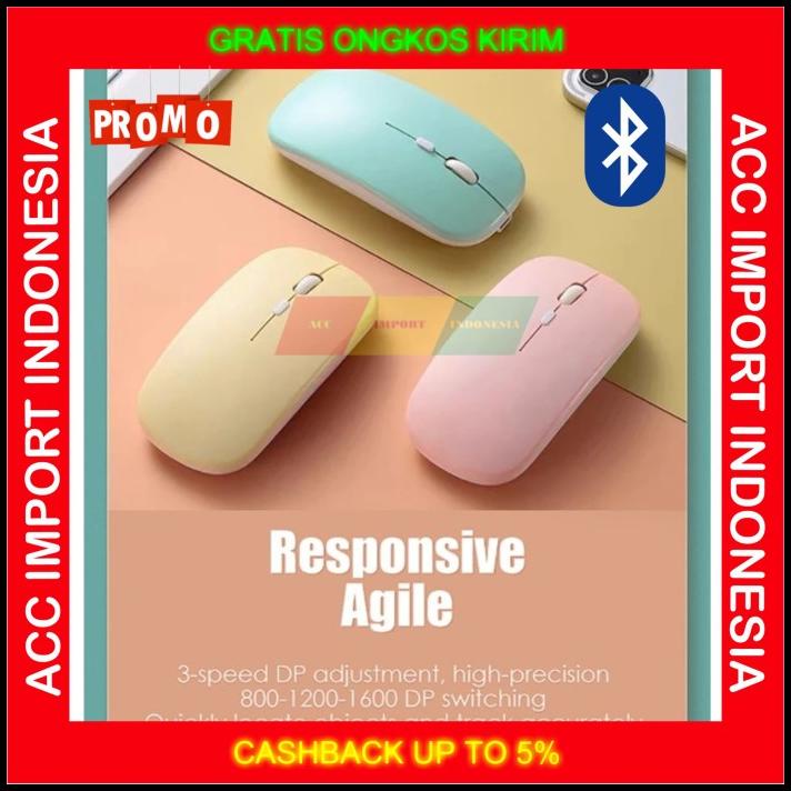 Jual Mouse Bluetooth Wireless Pink Lucu Rechargeable Silent Ipad Tablet ...