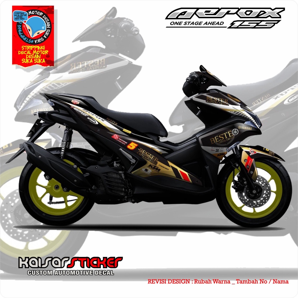 Jual Sticker Striping Motor Stiker Decal Yamaha Aerox 155 Full Body ...